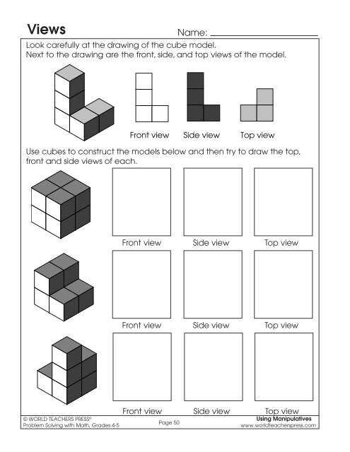 Top Front Side Views Math
