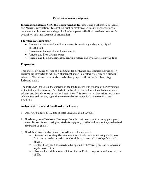 Email Attachment Assignment Information Literacy GEO this ...