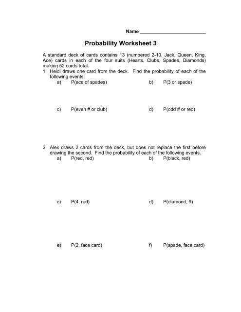 Probability Review Worksheet 8th Grade Math Statistics And Probability