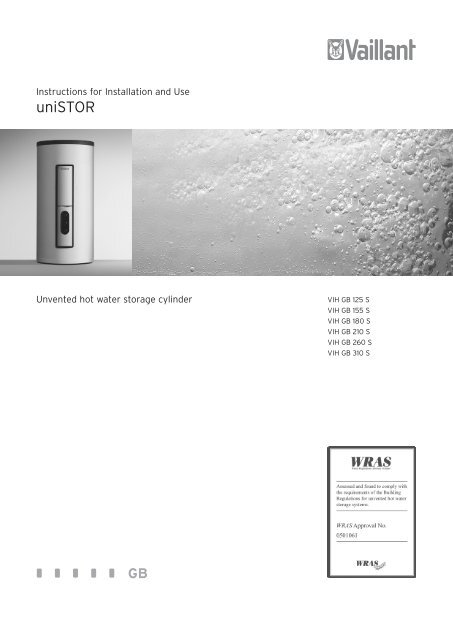 uniSTOR installation and user instructions.pdf - Vaillant Export