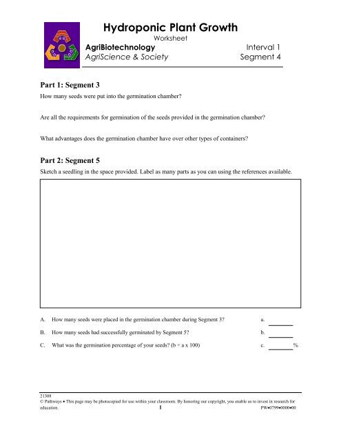 Hydroponic plant growth worksheet - Eudora Schools