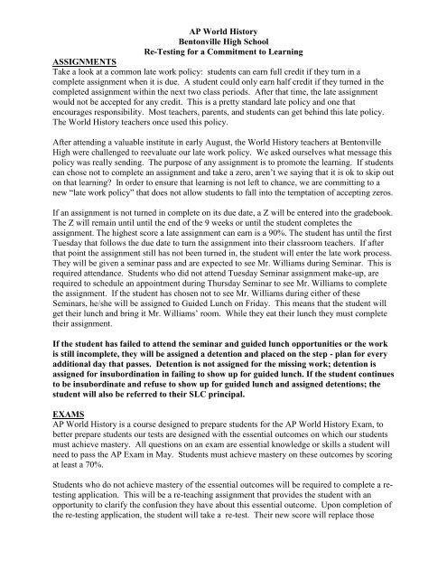 Late Work Policy I Adhere Strictly To A No Late Work Policy, And No