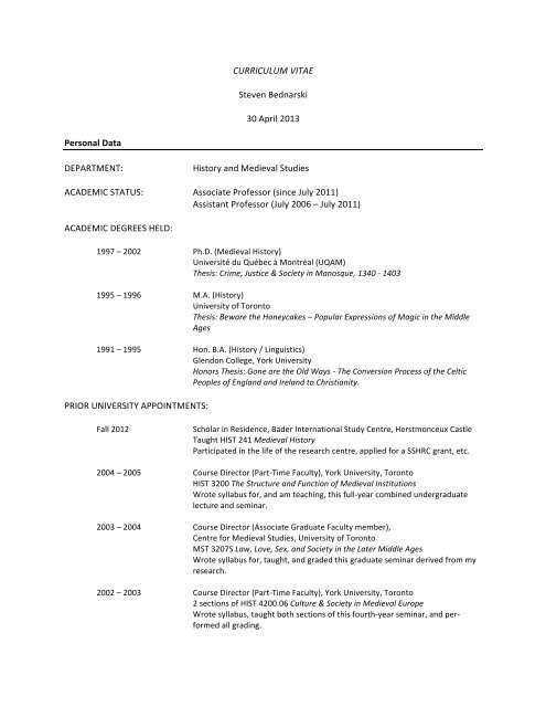 Bednarski Curriculum Vitae (revised 30 April 2013).pdf