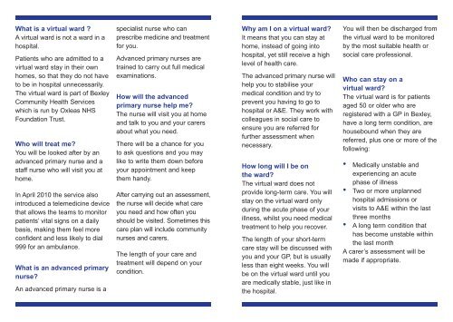 What is a virtual ward ?A