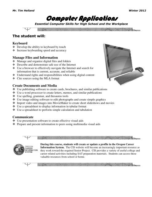 Computer Applications - Lebanon High School
