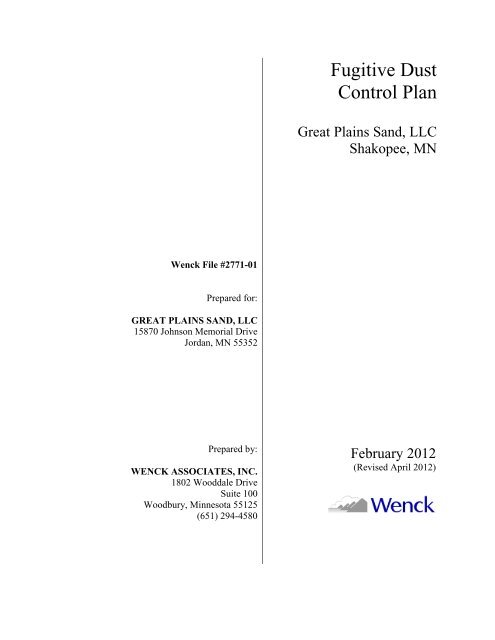 G. Fugitive Dust Control Plan