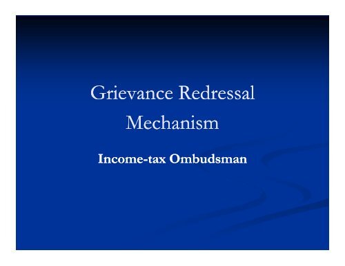 Grievance Redressal Mechanism