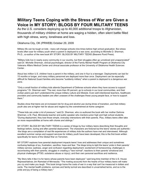 Military Teens Coping with the Stress of War - Military Mental Health