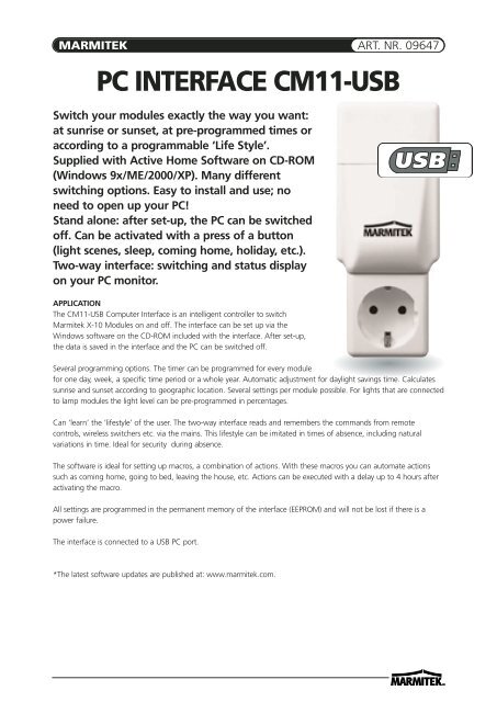 PC INTERFACE CM11-USB