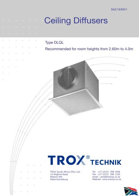 DLQL CEILING DIFFUSER SA2-19-EN-1.indd - TROX