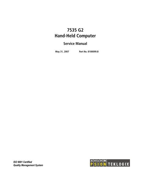 7535 G2 Hand-Held Computer Service Manual - Psion