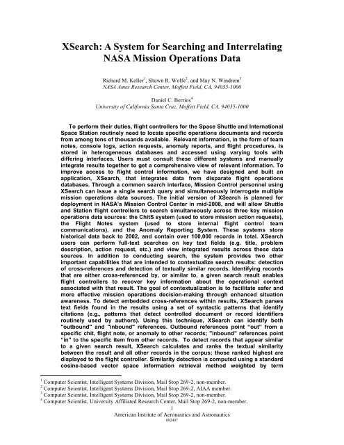 Preparation of Papers for AIAA Technical Conferences