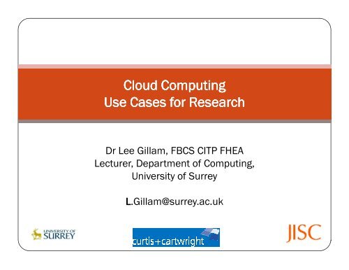 Cloud Computing Use Cases For Research Department Of