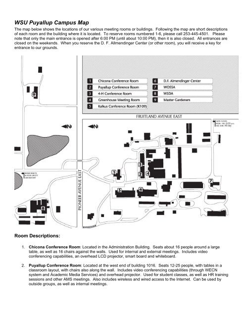 WSU Puyallup Campus Map