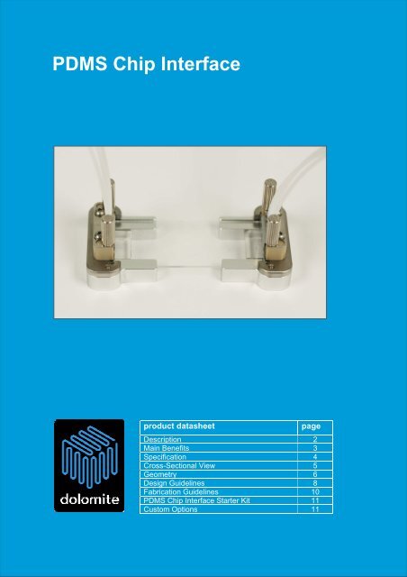 PDMS Chip Interface - Dolomite Microfluidics