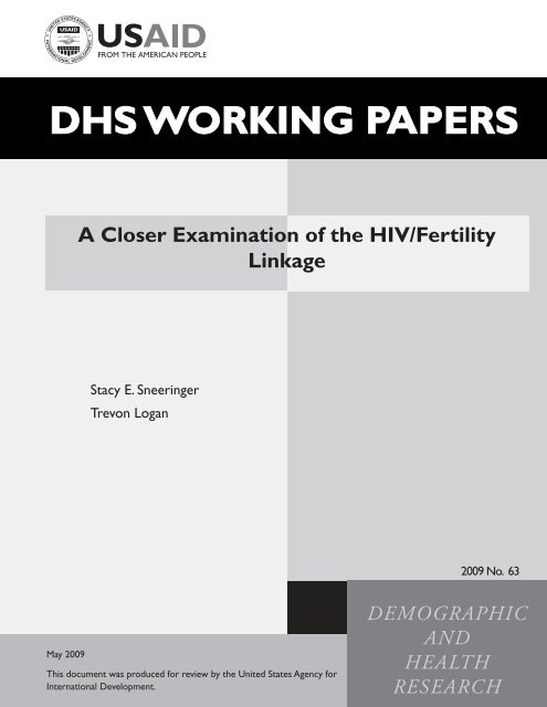 A Closer Examination of the HIV/Fertility Linkage ... - Measure DHS