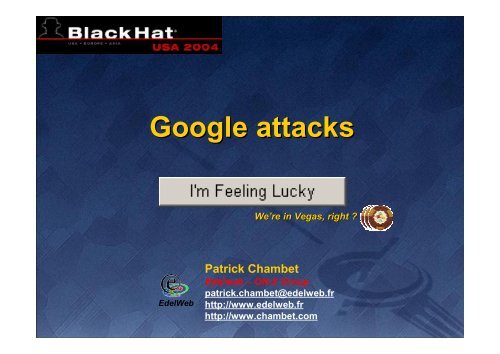 Google attacks - Black Hat