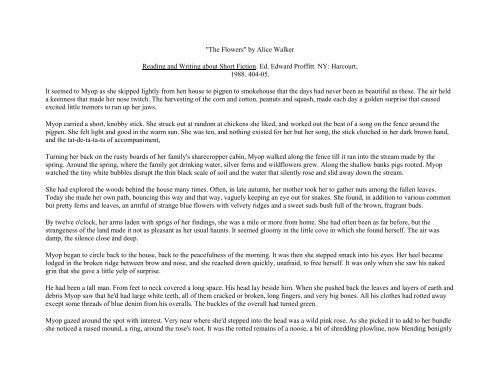 The Flowers By Alice Walker Analysis | Best Flower Site