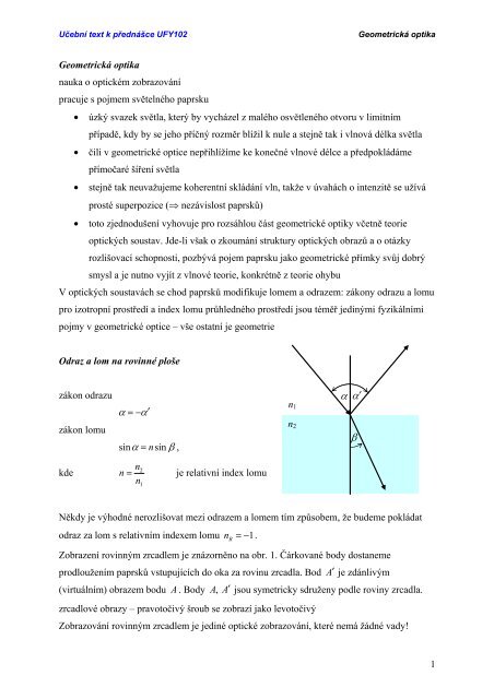 GeometrickÃ¡ optika