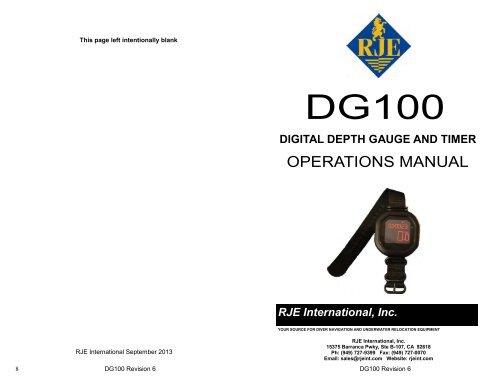 DG100 Digital Depth Gauge - RJE International