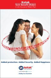 Rider Claim Intimation Form - Kotak Life Insurance - Kotak Mahindra