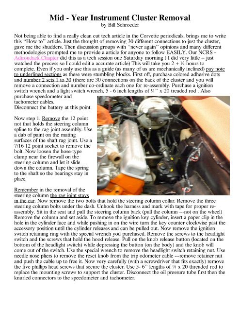 C2 Dash Cluster Removal