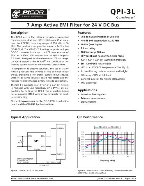 Picor QPI-3 Datasheet - Vicor