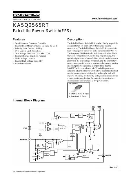 KA5Q0565RT Fairchild Power Switch (FPS)