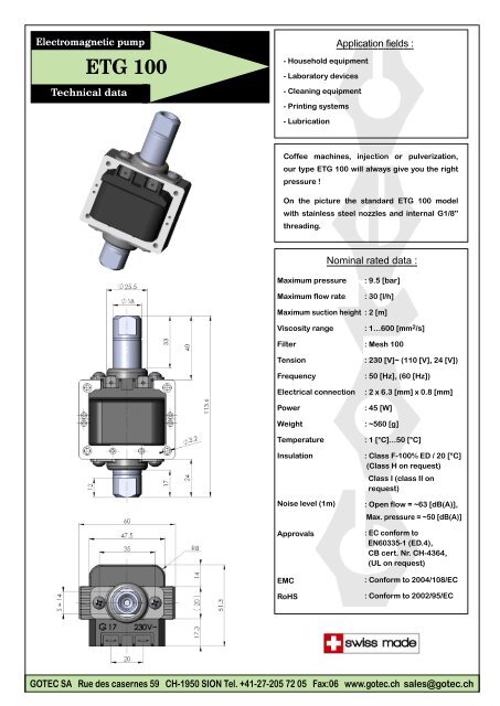 ETG 100 - Gotec Pumps Ltd
