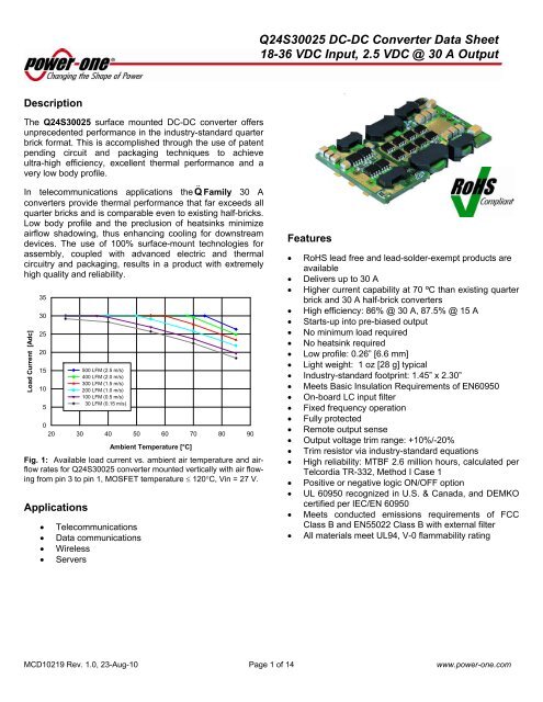 Q24S30025 DC-DC Converter Data Sheet - Power-One