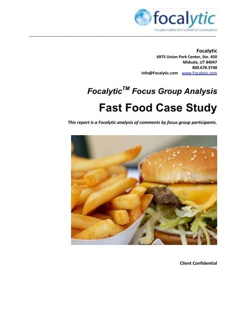 Focus Group Analysis Fast Food Case Study - Focalytic