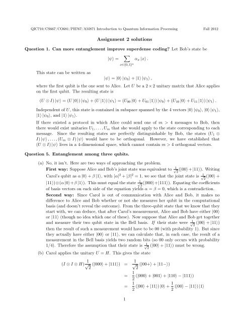 Assignment 2 solutions