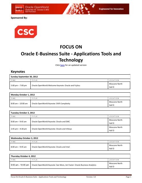 FOCUS ON Oracle E-Business Suite - Applications Tools and ...