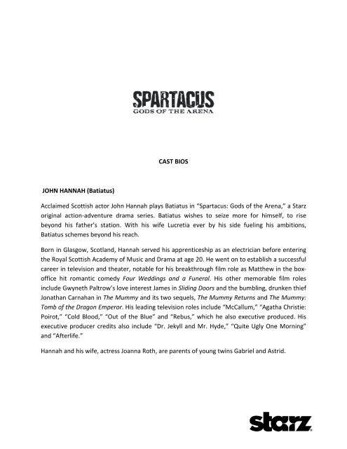 Actor John Hannah Spartacus