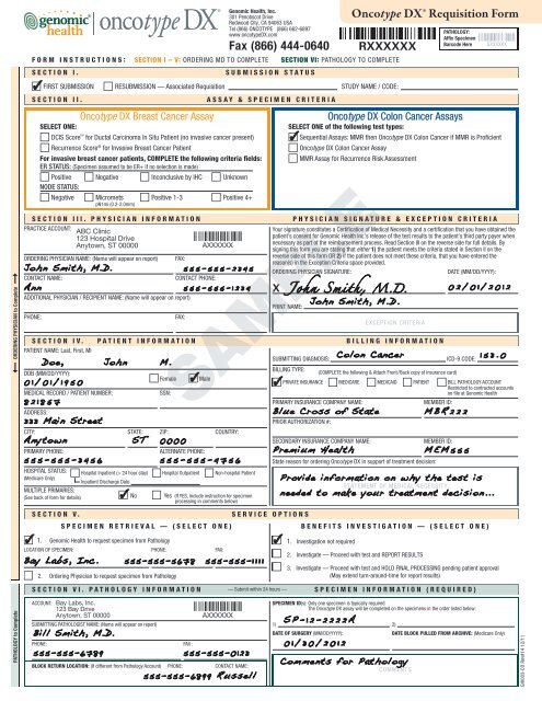 GHI-REQform-US v14-HandWrite-CO-RFA-11-21-11 - Oncotype DX