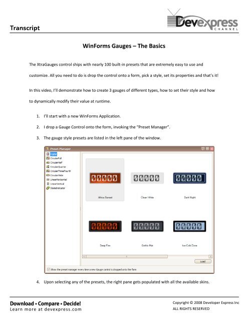 WinForms Gauges â The Basics - DevExpress