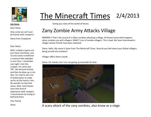 The Minecraft Times - Kenzie Komics