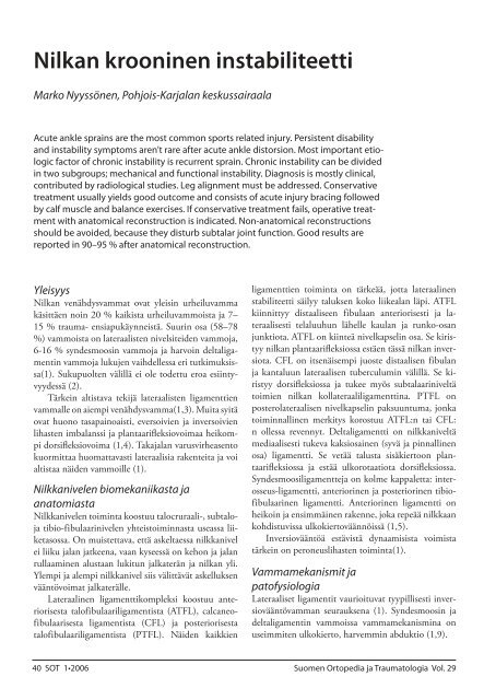 Nilkan krooninen instabiliteetti