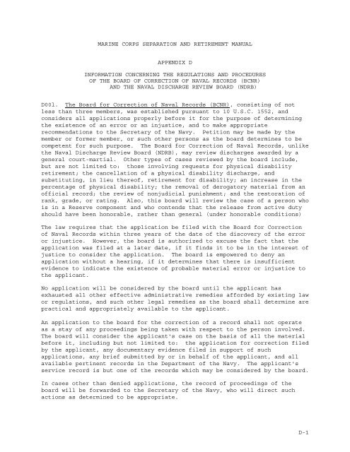 Marine Corps Separations Manual