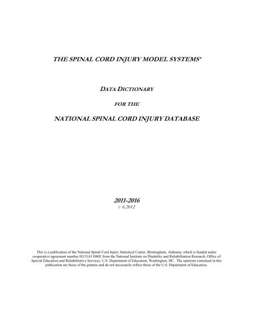 the spinal cord injury model systems - National Spinal Cord Injury ...