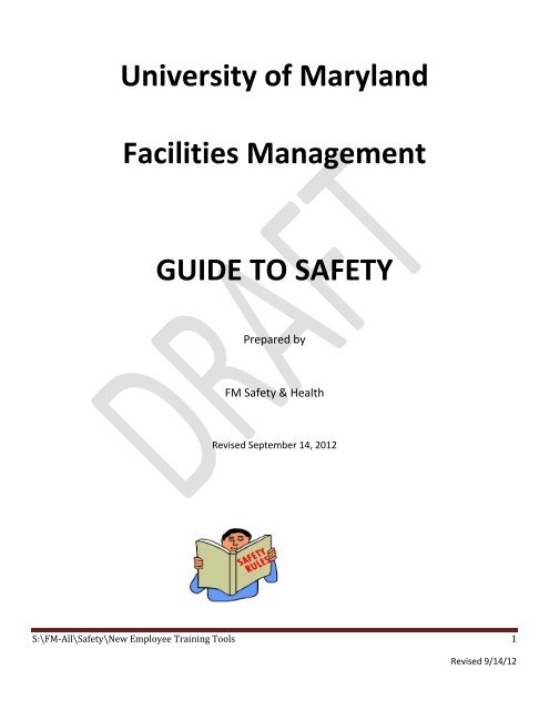 FM Guide to Safety - Facilities Management - University of Maryland