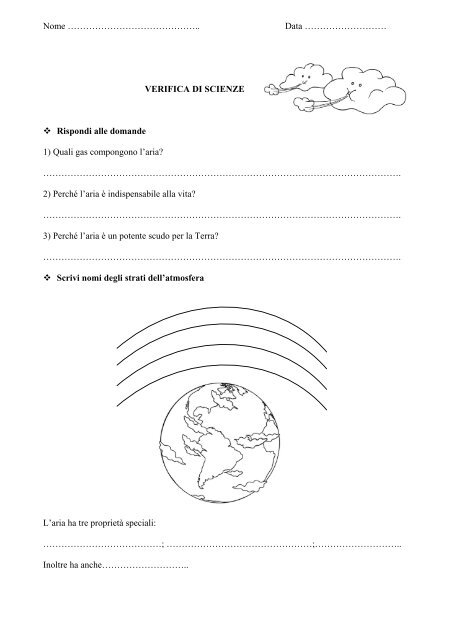 Verifica "L'aria" - Maestra Sabry