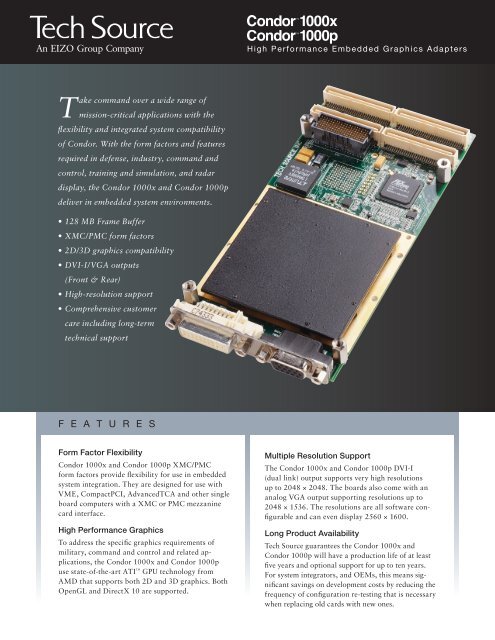 Condor 1000x / 1000p Brochure - Tech Source