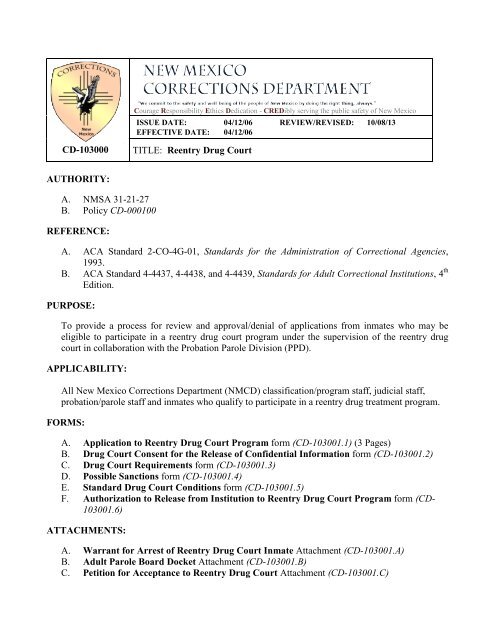 103000 - New Mexico Corrections Department