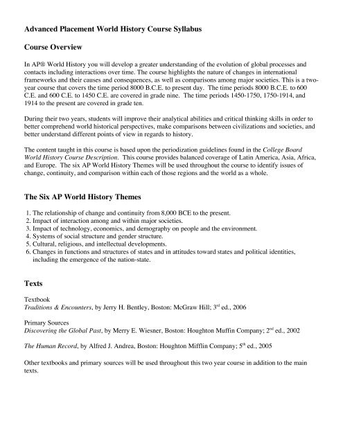 Advanced Placement Syllabus