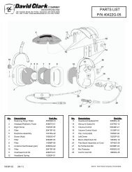 MODEL H3312 PARTS LIST - David Clark Company Incorporated