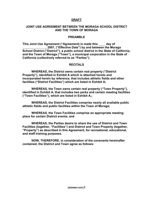 Joint Use Agreement Template