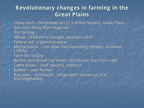 Revolutionary changes in farming in the Great Plains - TROY CITY ...