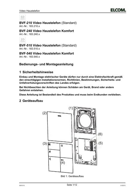 Bedienungsanleitung - Elcom