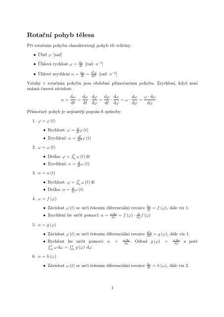 Rotační pohyb tělesa